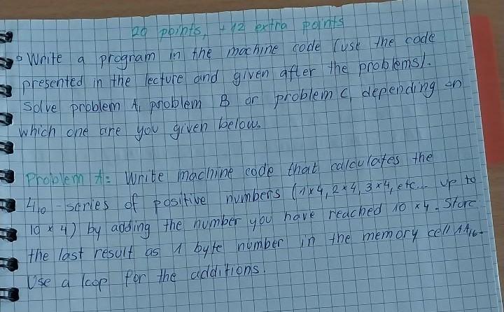 Solved 20 points, +12 extra points - Write a program in the | Chegg.com