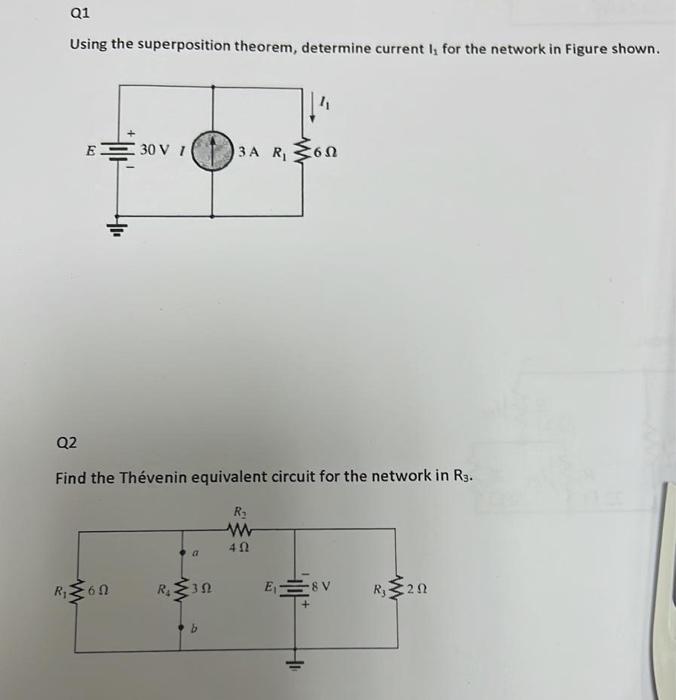 Solved Using The Superposition Theorem Determine Current I1