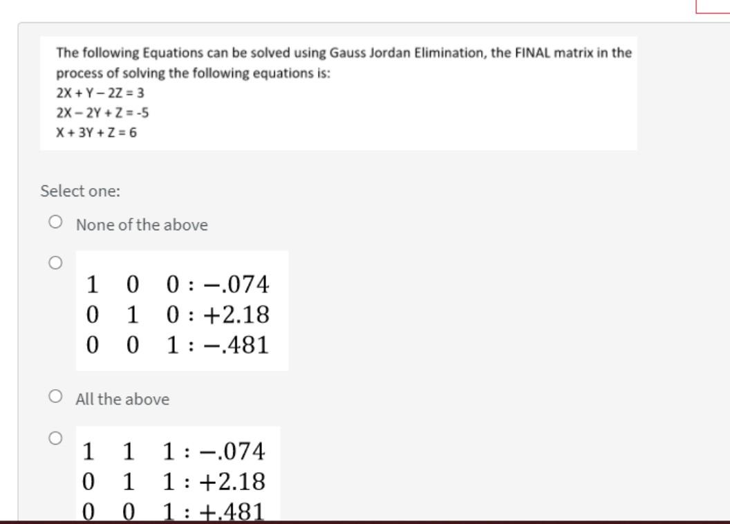Solved The following Equations can be solved using Gauss | Chegg.com