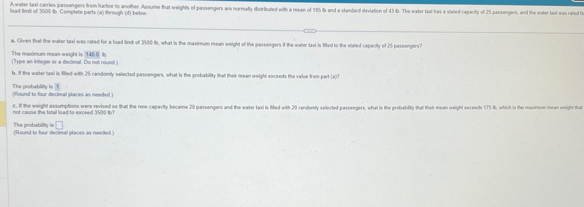 Solved load limit of 3500lb. ﻿Complete parts (a) ﻿through | Chegg.com