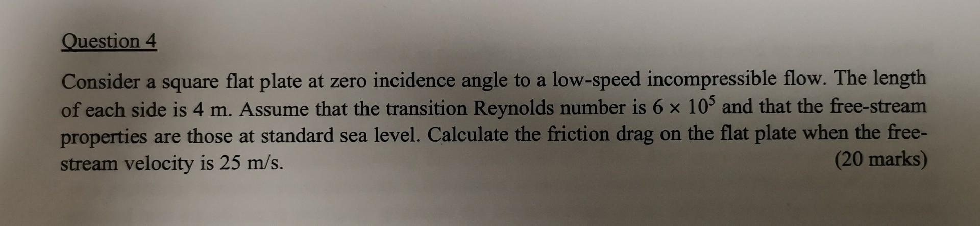 Solved Question Consider a square flat plate at zero | Chegg.com