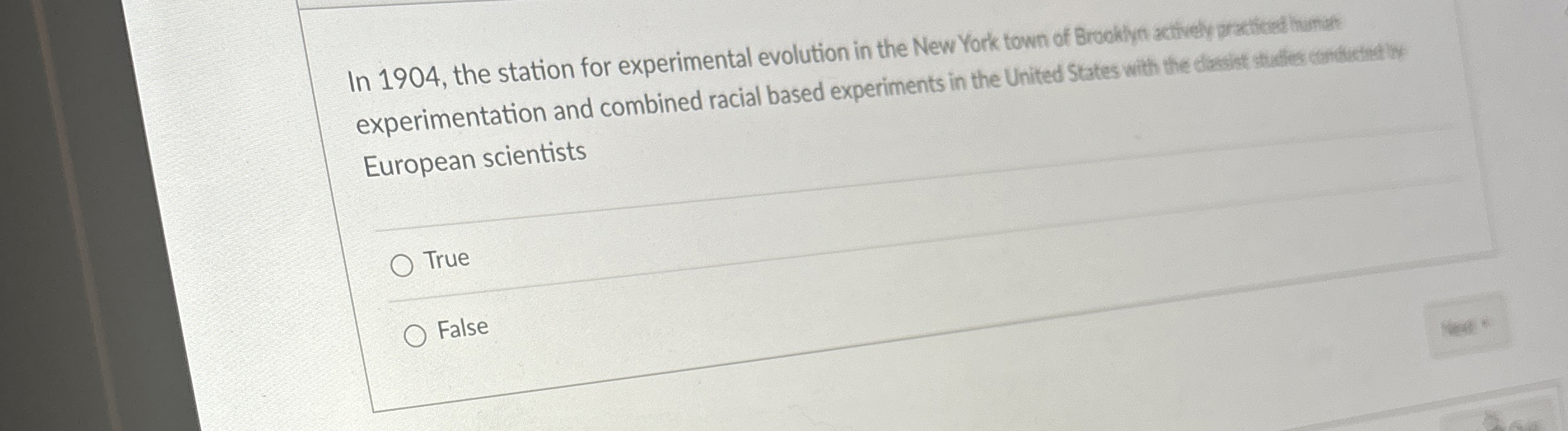 Solved In 1904, ﻿the station for experimental evolution in | Chegg.com