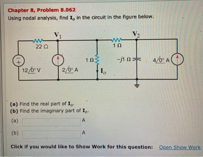 Solved Chapter 8, Problem 8.062 Using nodal analysis, find | Chegg.com