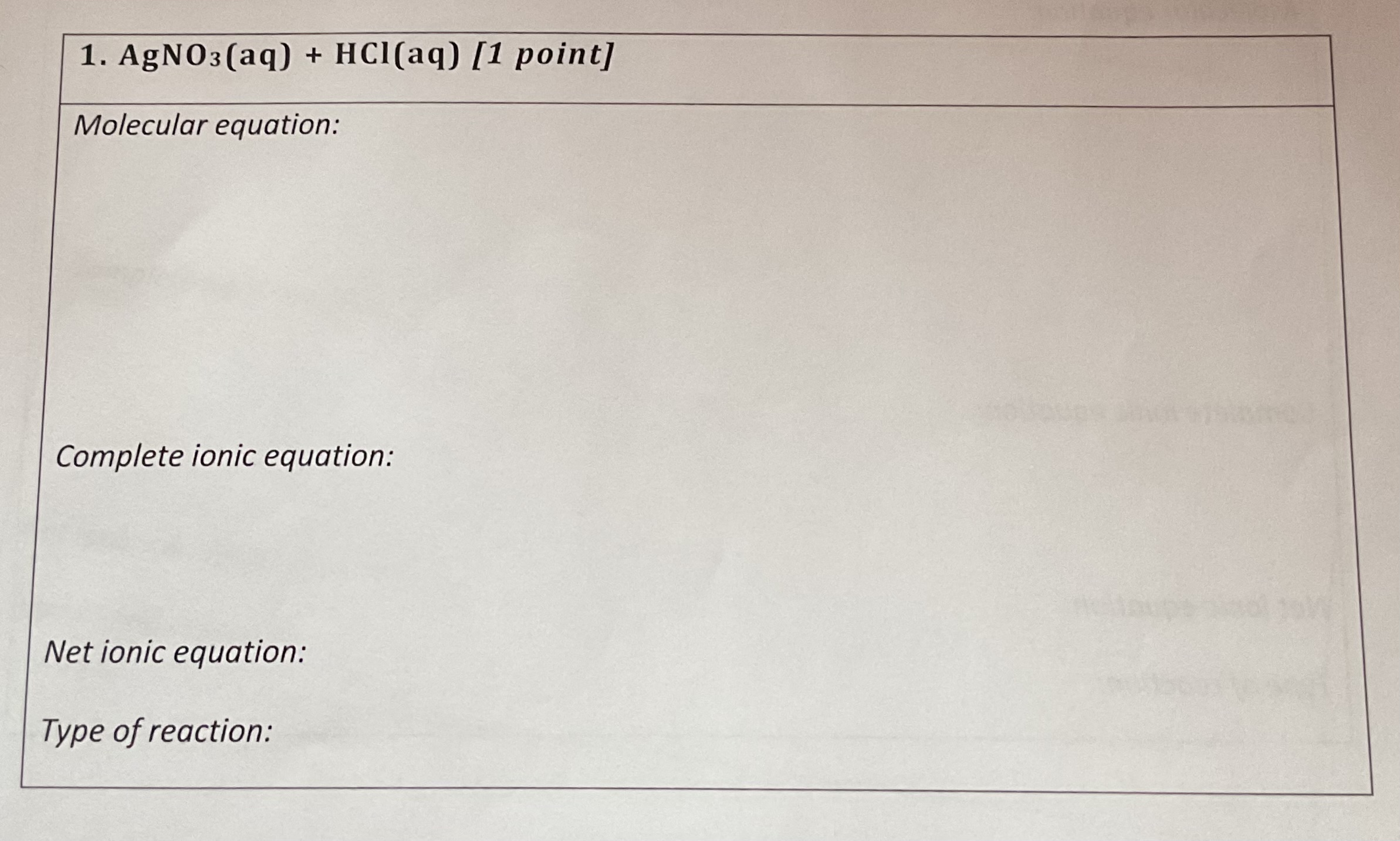 Solved AgNO3(aq)+HCl(aq) [1 ﻿point]Molecular | Chegg.com