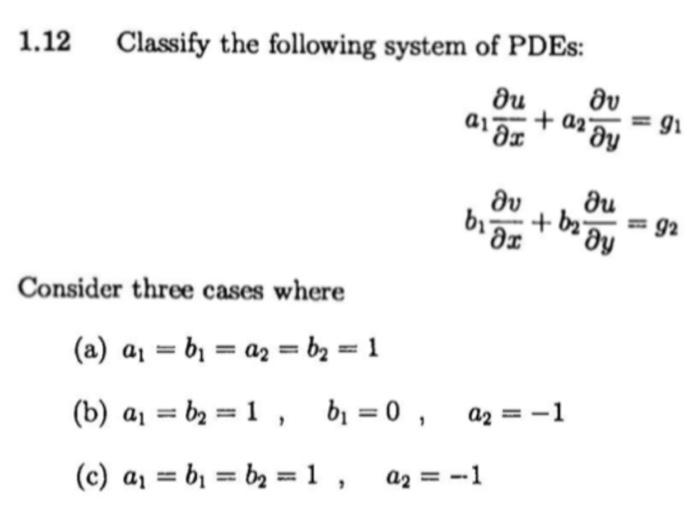 Solved 2 Classify the following system of PDEs: au θυ QLI + | Chegg.com