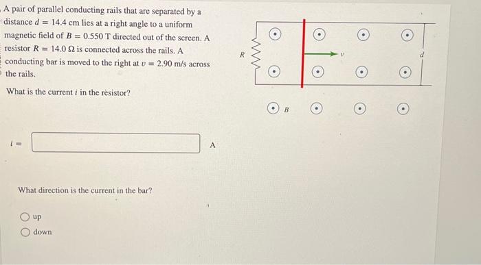 Solved A pair of parallel conducting rails that are | Chegg.com