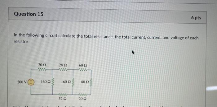 Solved In the following circuit calculate the total | Chegg.com