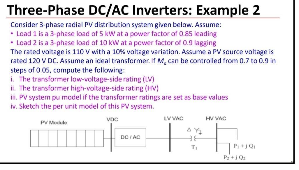 Three-Phase DC/AC Inverters: Example 2 Consider | Chegg.com