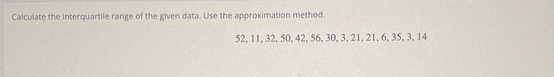 Solved Calculate the interquartile range of the given data. | Chegg.com