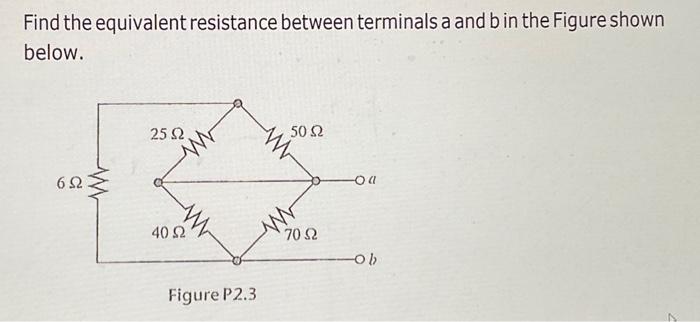 Solved Find the equivalent resistance between terminals a | Chegg.com