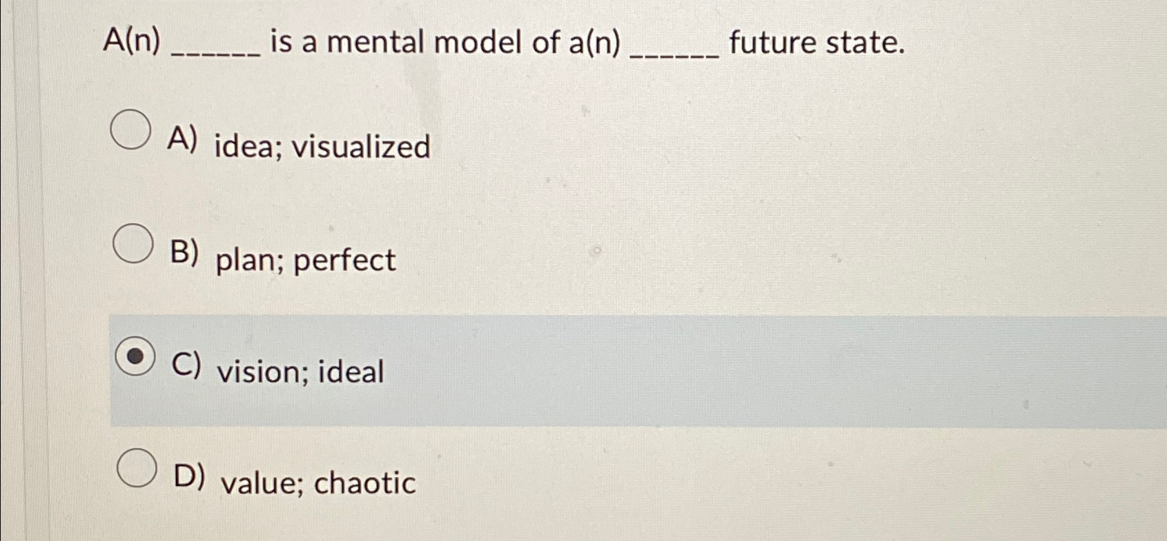 Solved A(n) q, ﻿is a mental model of a(n) q, ﻿future | Chegg.com