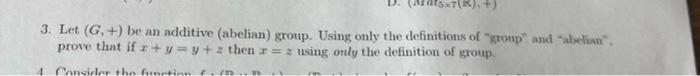 Solved here's the definition of a group: | Chegg.com