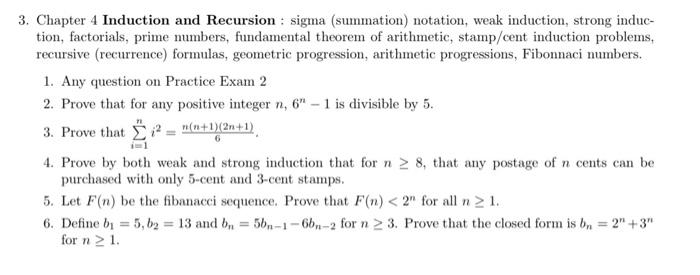 Solved 3. Chapter 4 Induction and Recursion: sigma | Chegg.com