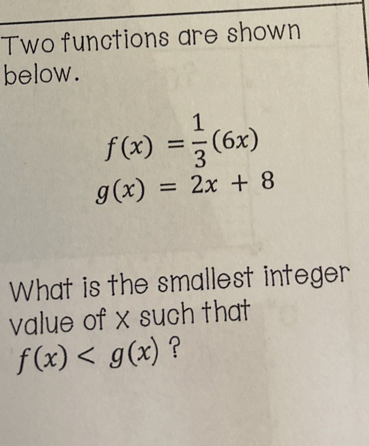 Solved Two functions are shown | Chegg.com