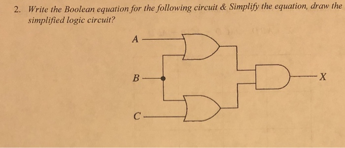 Solved 2. Write the Boolean equation for the following | Chegg.com