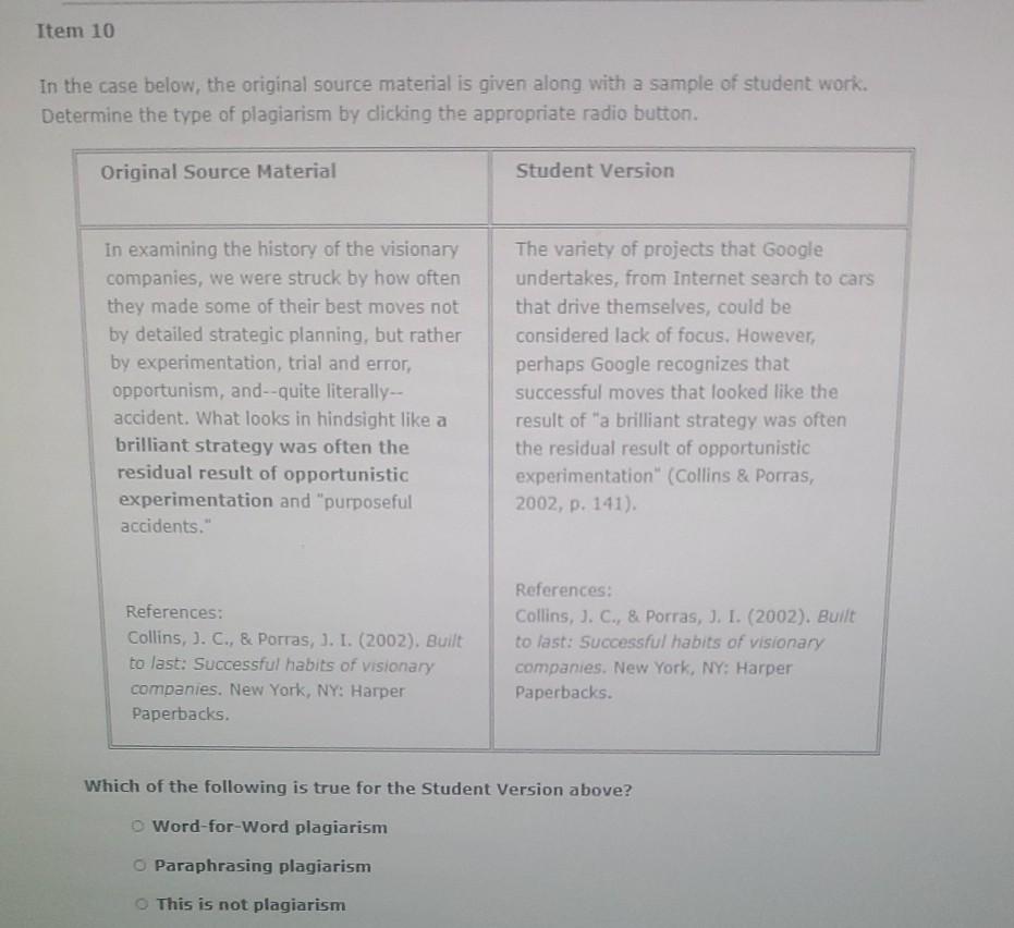 Solved Item 10 In the case below, the original source | Chegg.com
