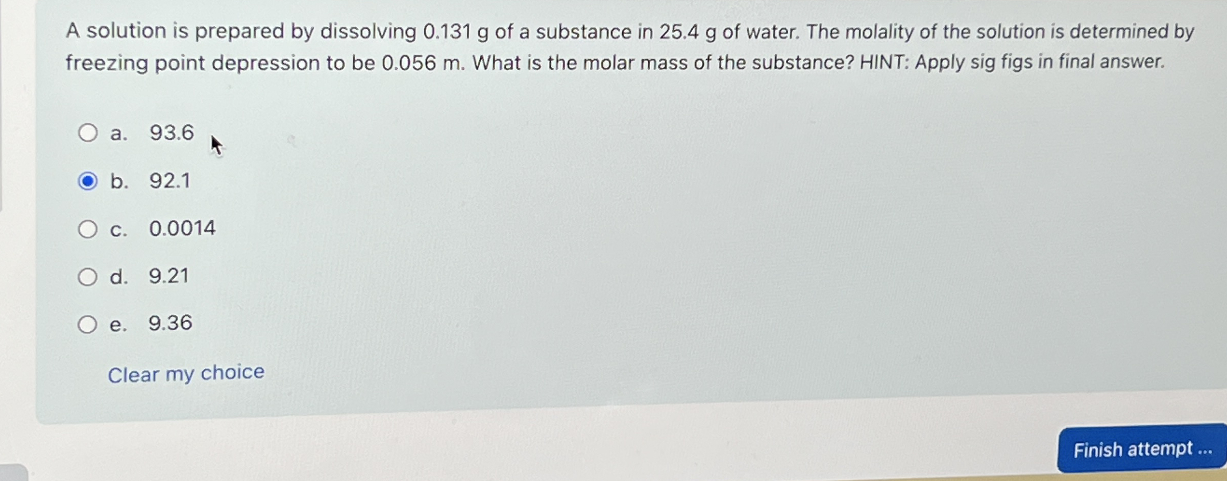 Solved A solution is prepared by dissolving 0.131 ﻿g of a | Chegg.com