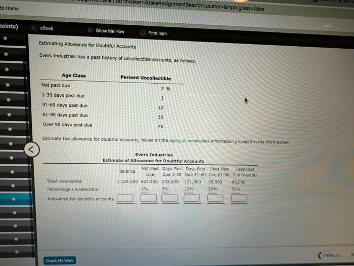 Estimating Allowance for Doubtful Accounts Evers | Chegg.com