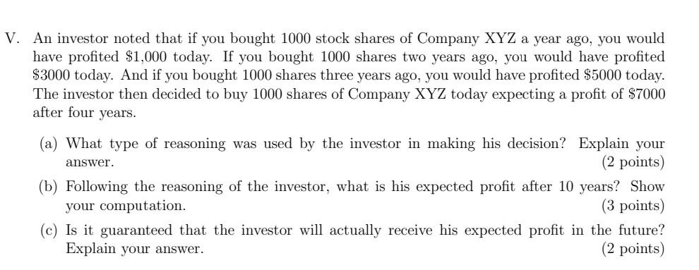 Solved An investor noted that if you bought 1000 stock | Chegg.com