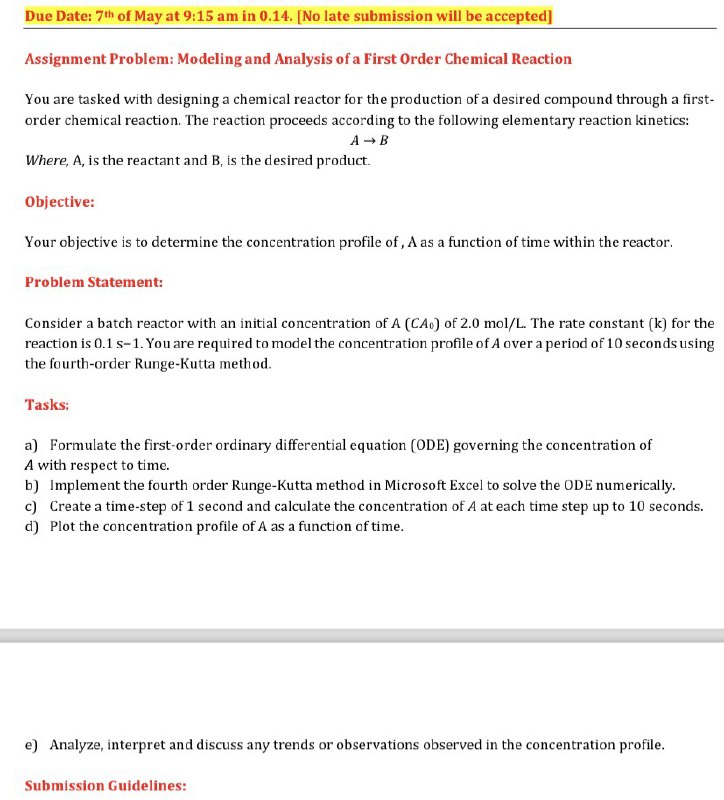 Solved Assignment Problem: Modeling and Analysis of a First | Chegg.com