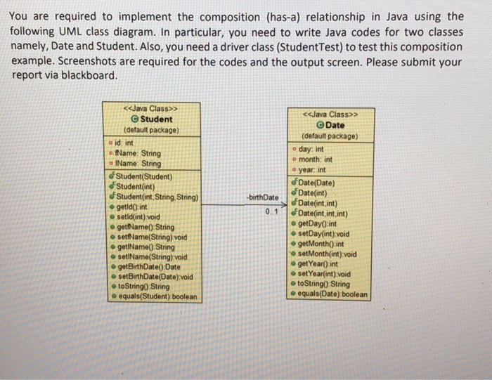 You are required to implement the composition (has-a) | Chegg.com