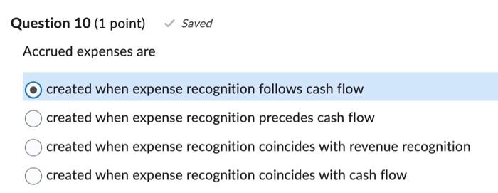 Solved Accrued expenses are created when expense recognition | Chegg.com