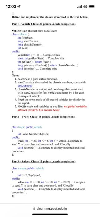 Solved please separate headers and implementation and add | Chegg.com