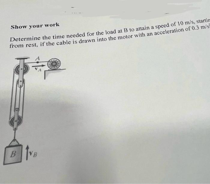 Solved Show your work Determine the time needed for the load | Chegg.com