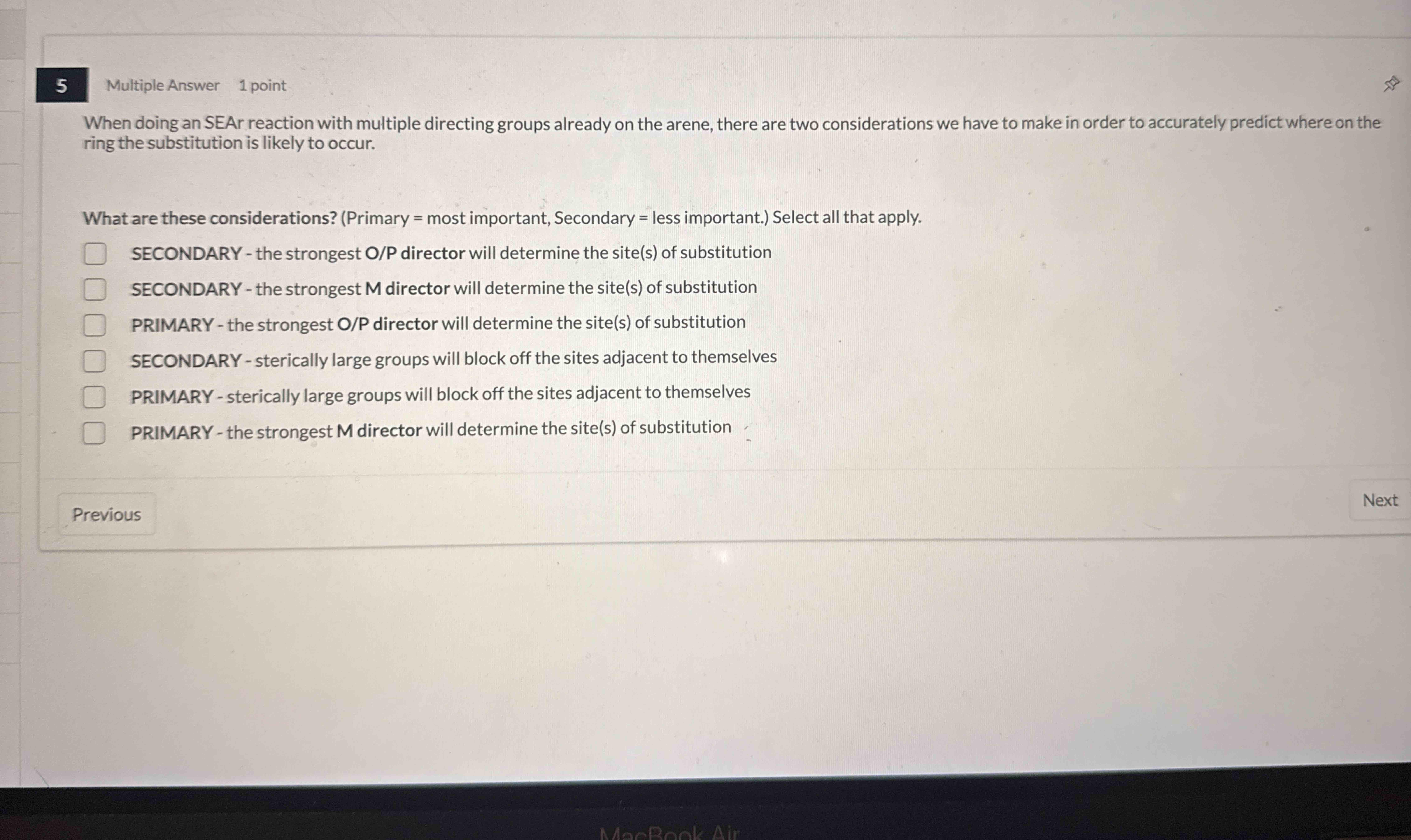 Solved When doing an SEAr reaction with multiple directing | Chegg.com
