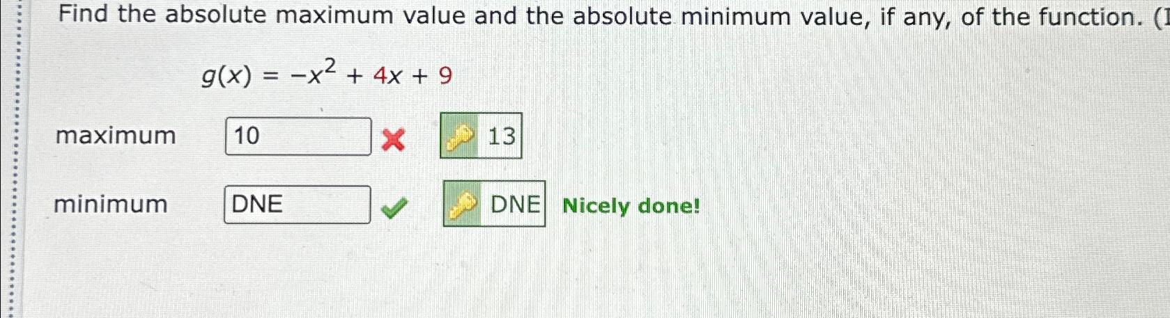 Solved Find the absolute maximum value and the absolute | Chegg.com