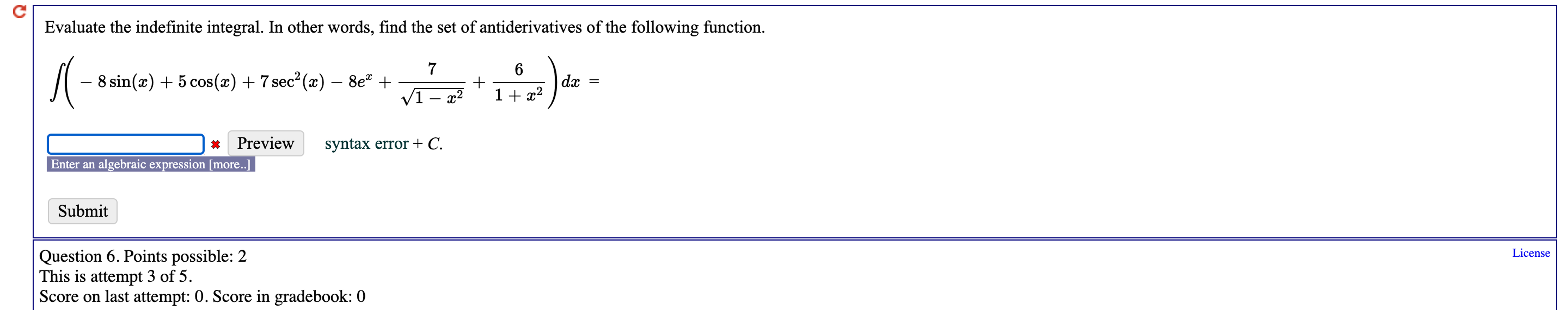 Solved Evaluate the indefinite integral. In other words, | Chegg.com