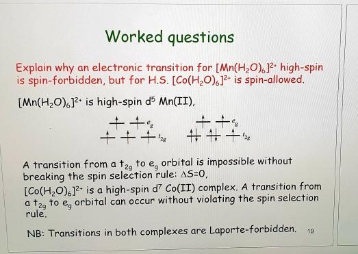 Solved Worked questions Give an octahedral aqua complex as | Chegg.com