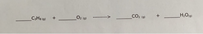 Solved + C3H8 (g) CO2 (9) O2) H20) + Balance the equations | Chegg.com