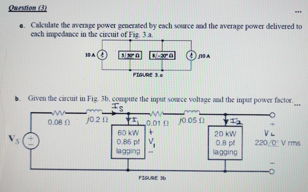 Solved Question (3) a. Calculate the average power generated | Chegg.com