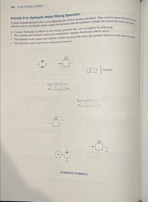 Activity 9-4: Hydraulic Motor Mixing Operation A | Chegg.com