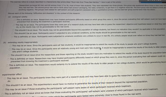 Solved The exercise refer to a wayed in Sacramento her wide | Chegg.com