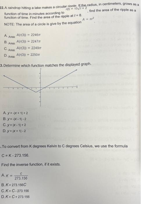 Solved 22. A raindrop hitting a lake makes a circular | Chegg.com