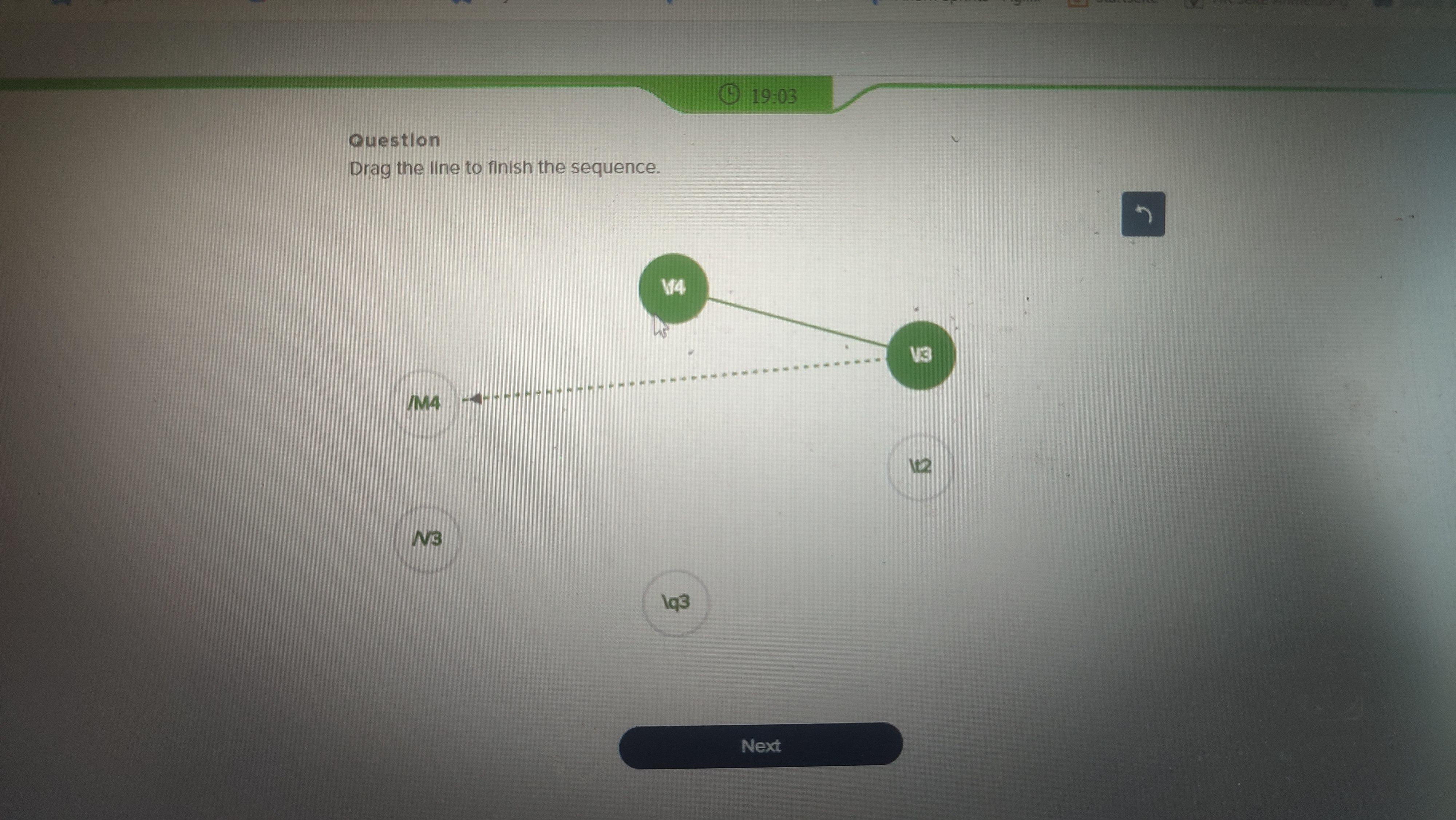 Solved QuestionDrag the line to finish the sequence. | Chegg.com