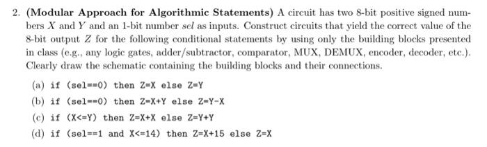 Solved 2. (Modular Approach for Algorithmic Statements) A | Chegg.com