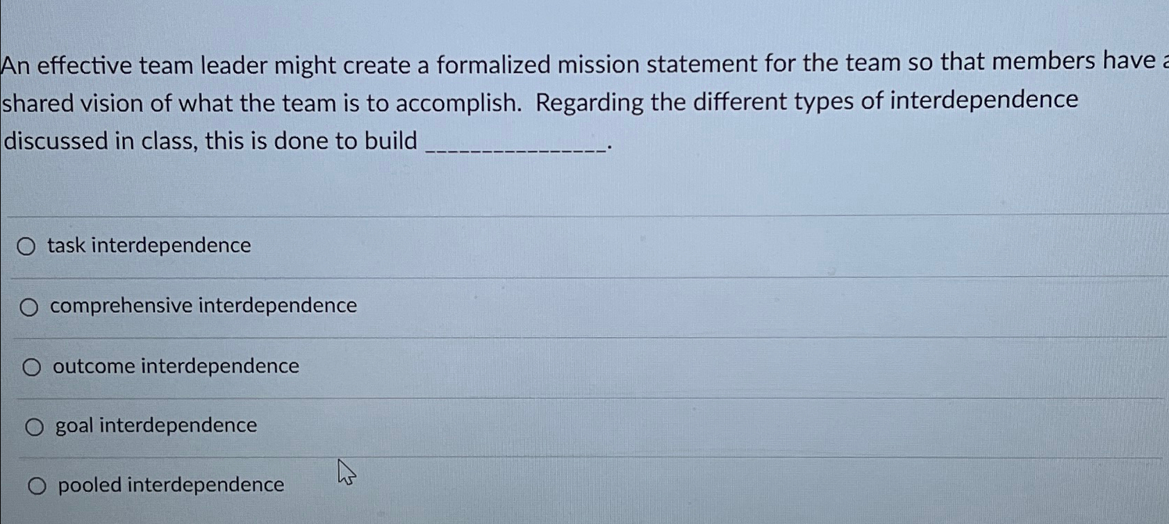 Solved An effective team leader might create a formalized | Chegg.com