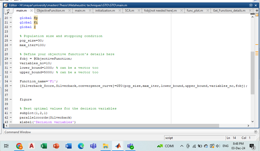 Solved ```main.m & Oglobal Kiglobal Z% ﻿Population size and | Chegg.com