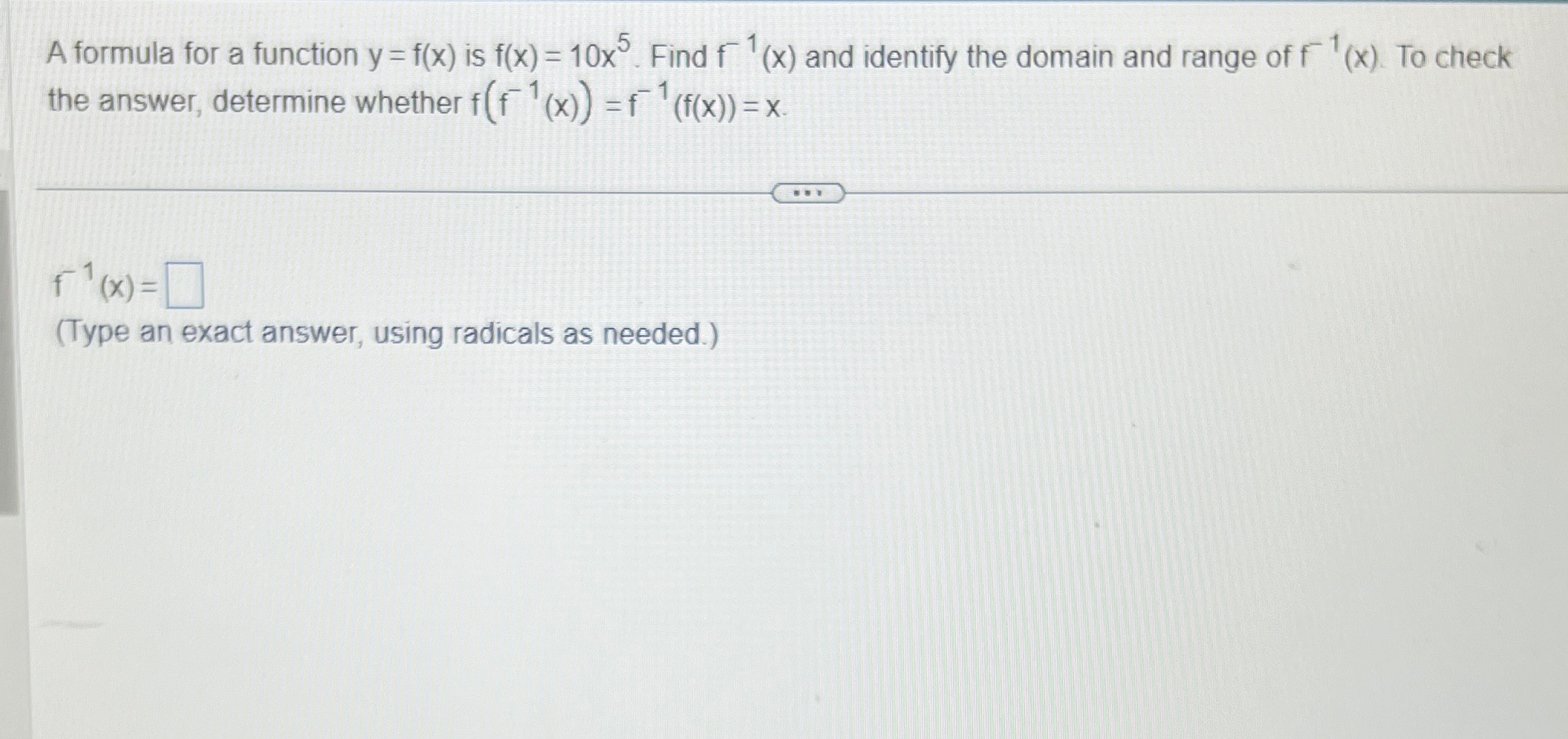 Solved A formula for a function y=f(x) ﻿is f(x)=10x5. ﻿Find | Chegg.com