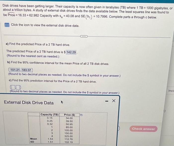 Solved Disk drives have been getting larger. Their capacity | Chegg.com