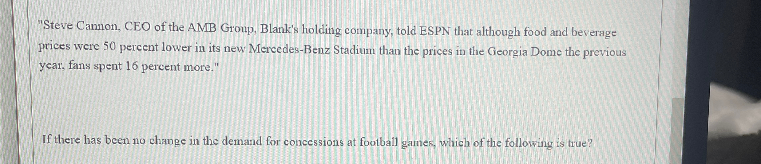 Solved "Steve Cannon, CEO of the AMB Group, Blank's holding | Chegg.com