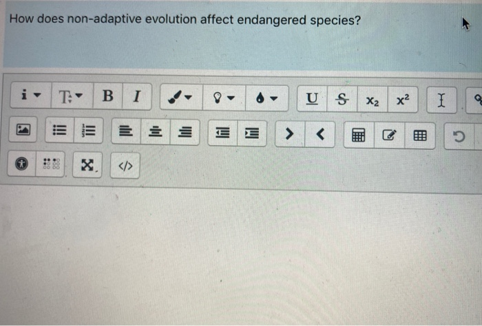 Solved How does non-adaptive evolution affect endangered | Chegg.com