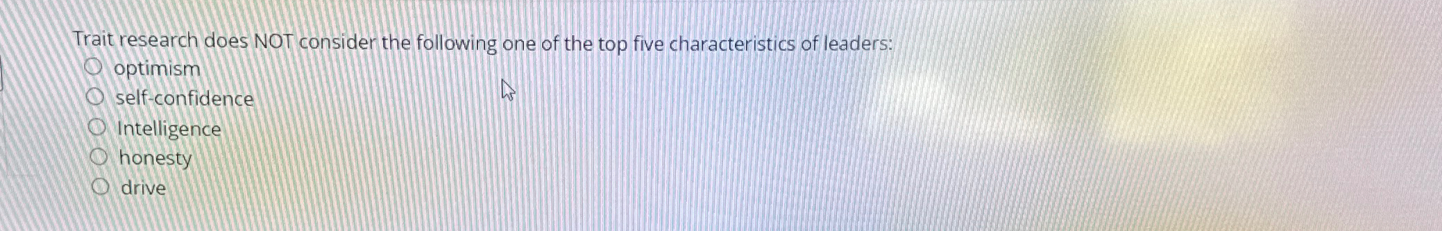 Solved Trait research does NOT consider the following one of | Chegg.com