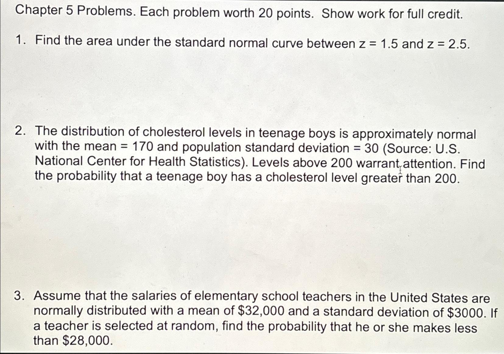Solved Chapter 5 ﻿Problems. Each problem worth 20 ﻿points. | Chegg.com