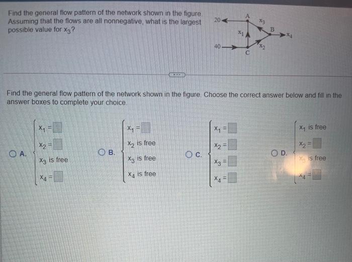Solved Find the general flow pattern of the network shown in | Chegg.com