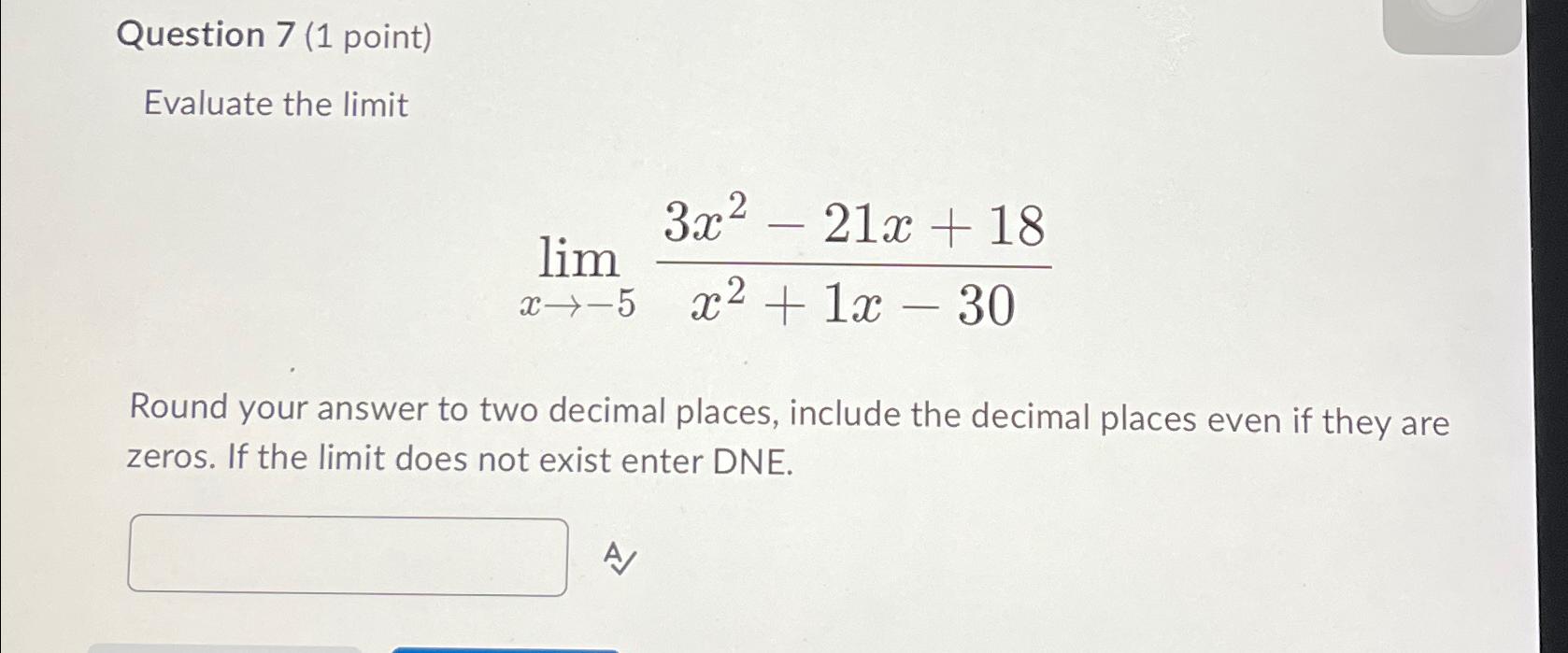 Solved Question 7 (1 ﻿point)Evaluate the | Chegg.com
