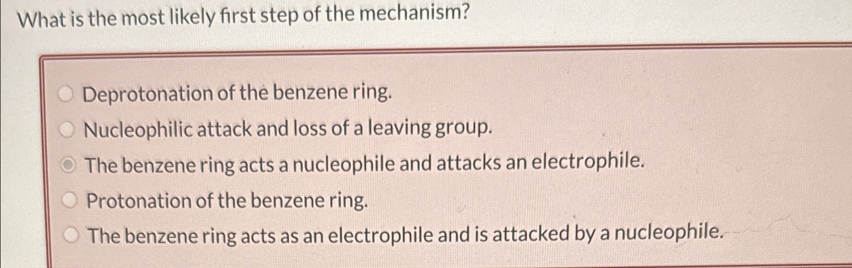Solved What is the most likely first step of the | Chegg.com